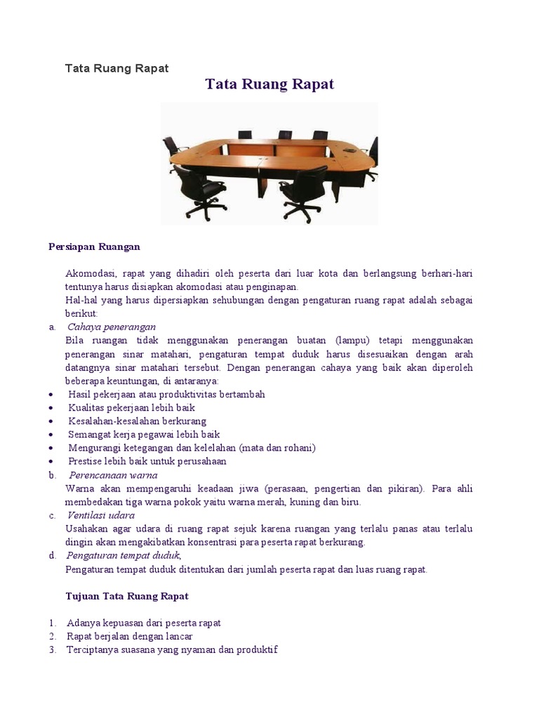 Tata Ruang Rapat | PDF