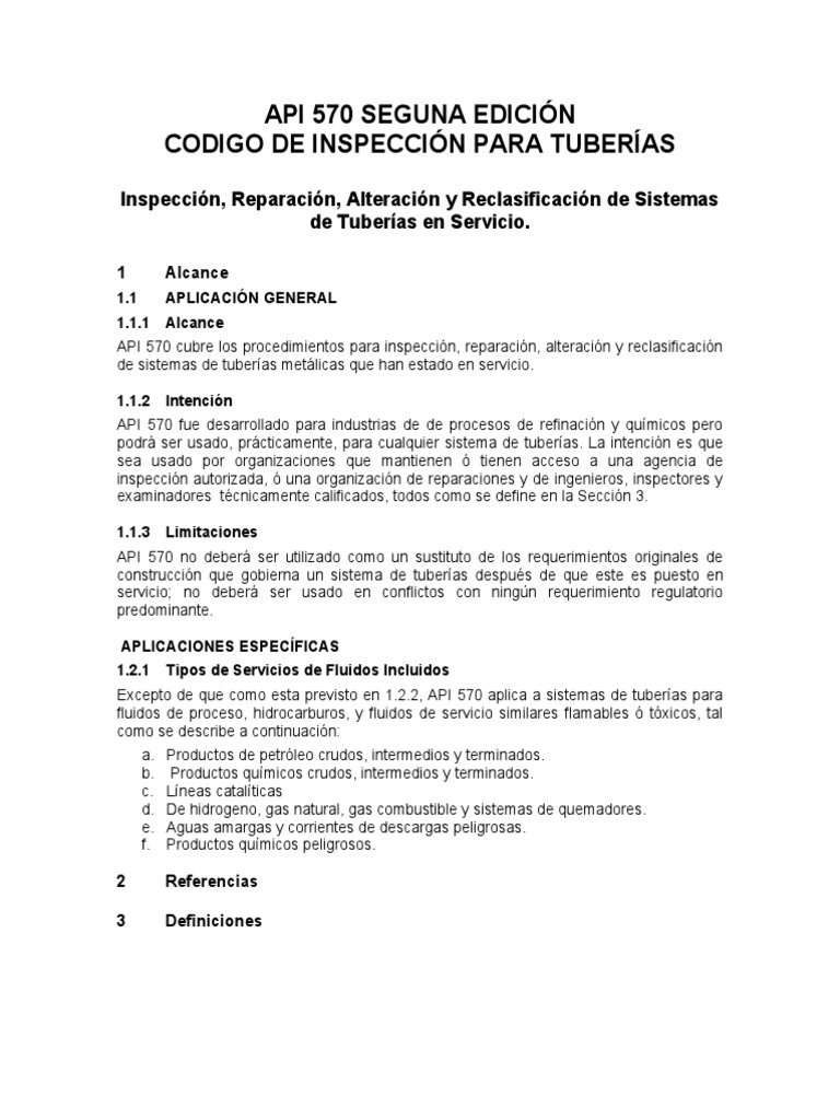 API 570 Inspección, Reparación, Alteración y Reclasificación de ...