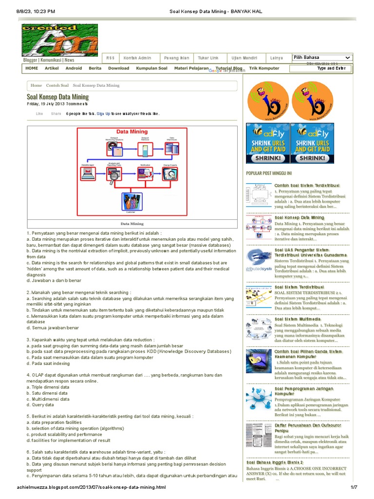 Soal Konsep Data Mining | PDF