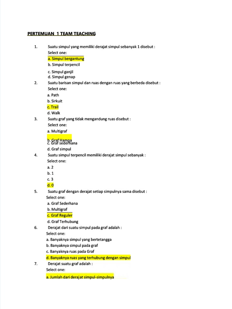 Gabungan Quiz Dan Materi TT | PDF