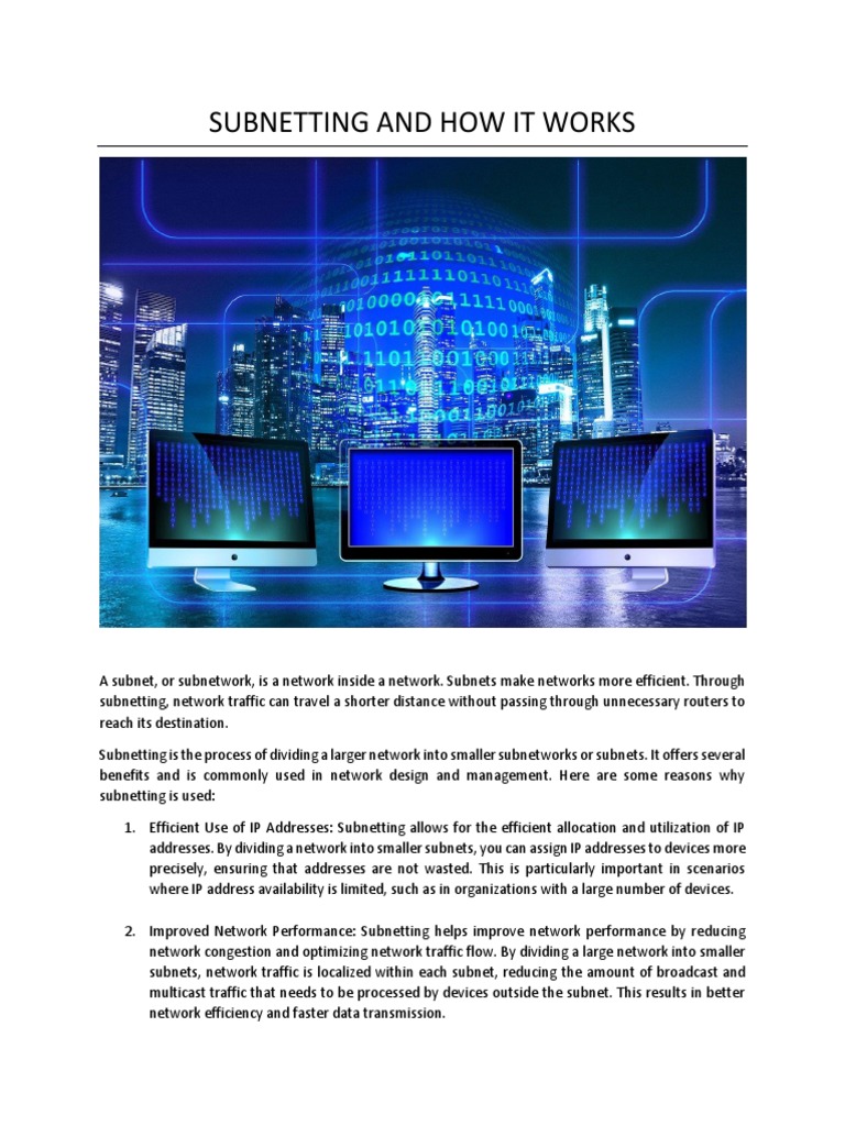 Subnetting And How It Works Pdf Computer Network Ip Address