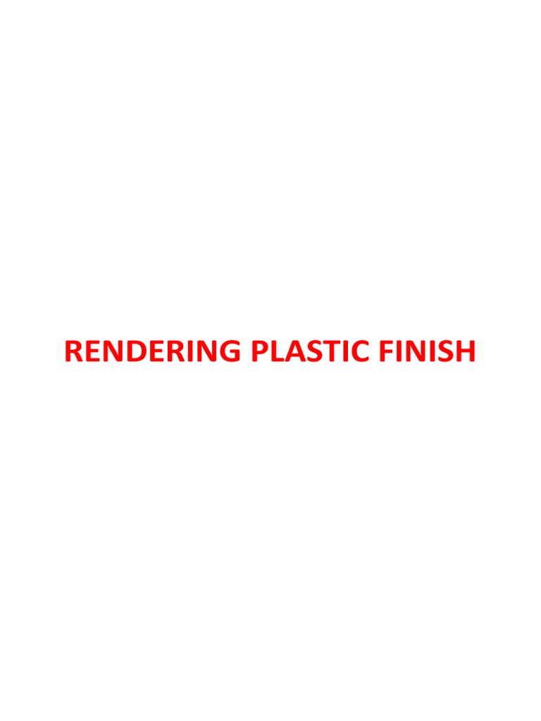 Rendering Plastic | PDF | Pencil | Shadow