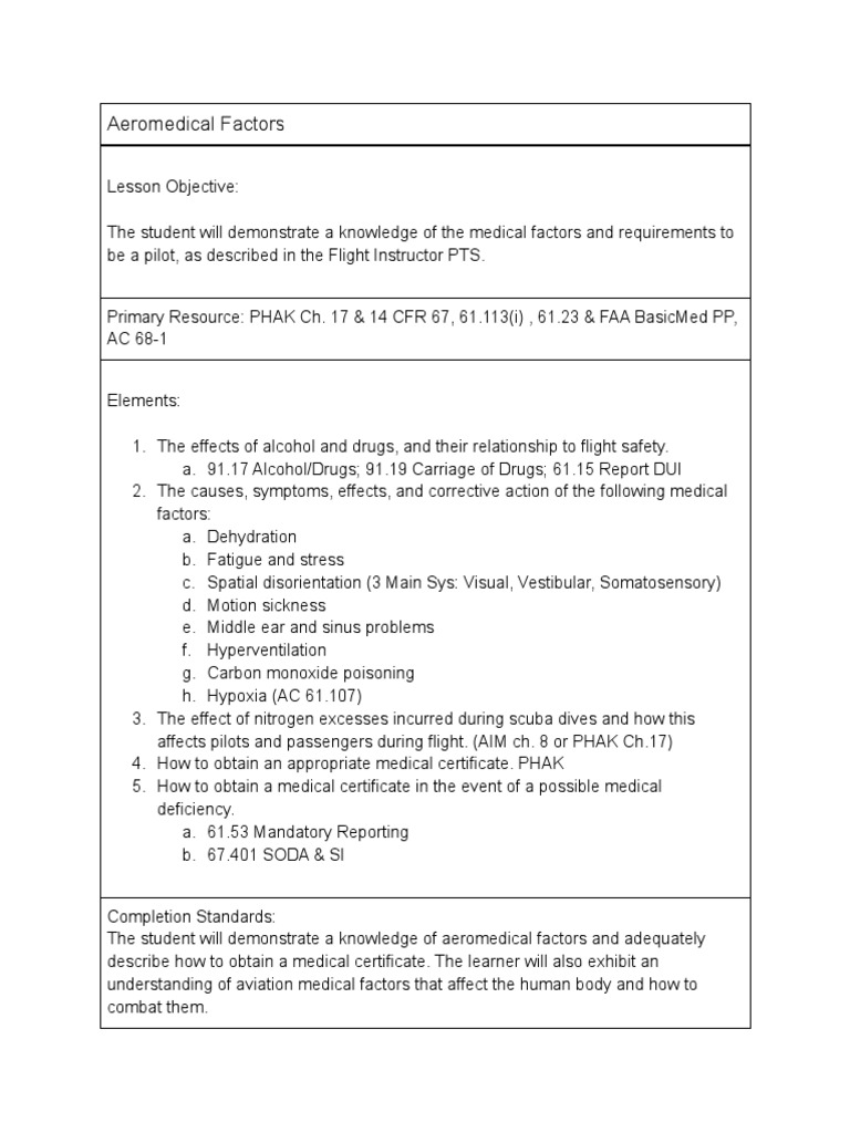 Aeromedical Factors | PDF