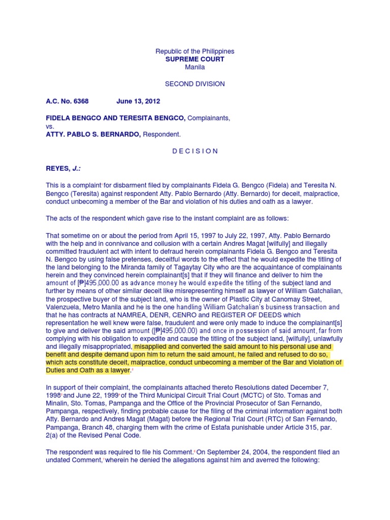 Lawyer Suspended for Fraudulent Acts | PDF | Lawyer | Disbarment