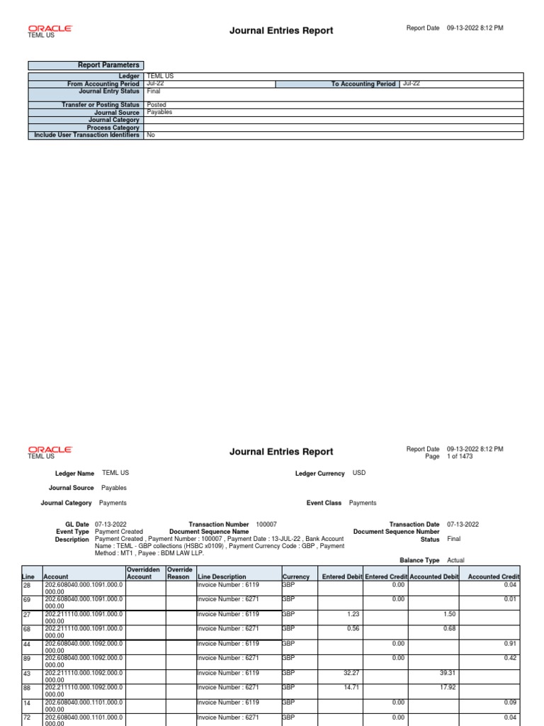 Output Document | PDF | Payments | Debits And Credits