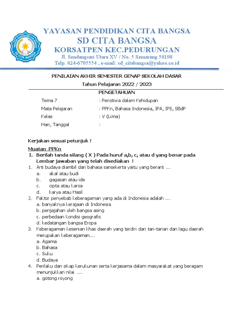 Pas Tema 7 Kls 5 | PDF