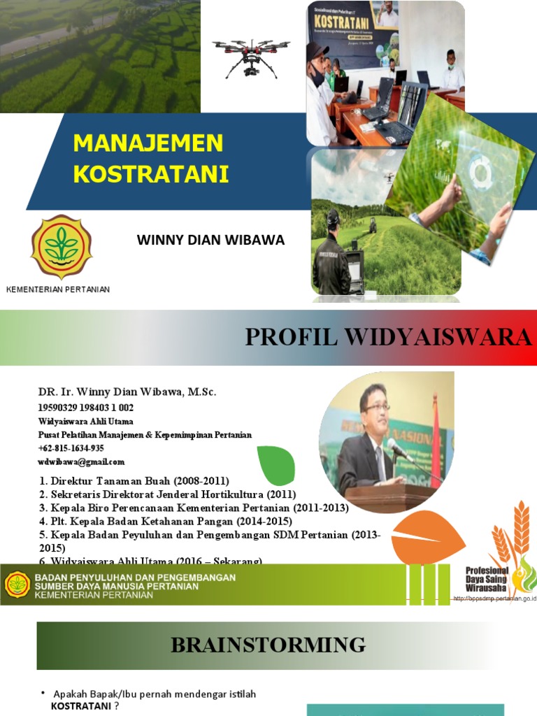 Bahan Tayang Manajemen Kostratani 28 Oktober 2021 | PDF