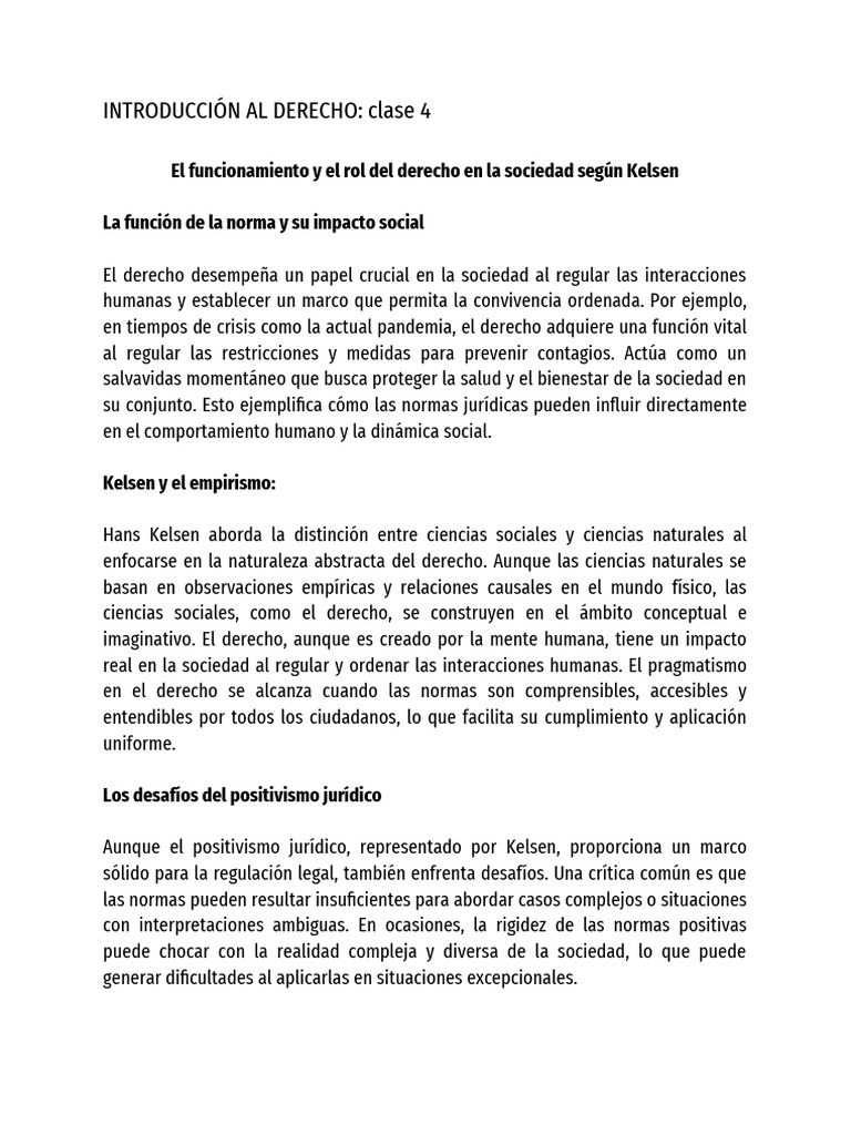 Introducción Al Derecho Clase 4 Pdf