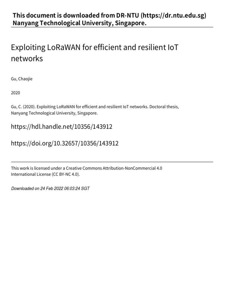 Exploiting LoRaWAN For Efficient and Resilient IoT Network | PDF | Computer Network | Internet ...