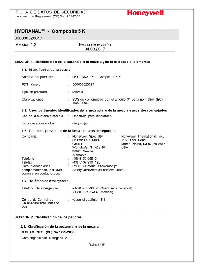 HYDRANAL - Composite 5 K | PDF | Química | Ciencias fisicas
