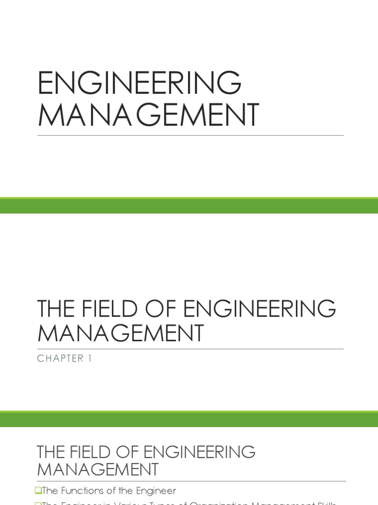 Engineering Management | PDF | Engineering | Engineer