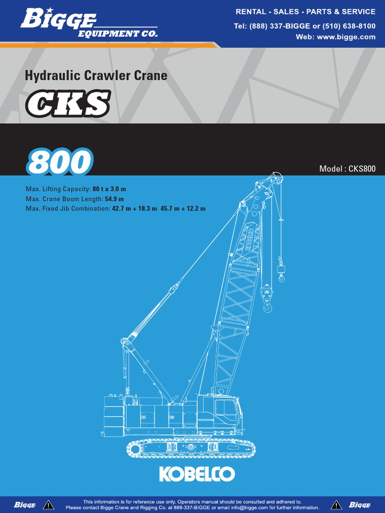 Kobelco-CKS800 - Load Chart | PDF | Crane (Machine) | Equipment