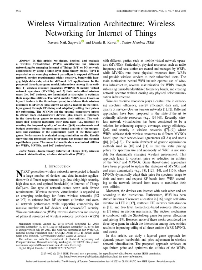 Wireless Virtualization Architecture Wireless Networking For Internet ... Wireless Virtualization Architecture Wireless Networking For Internet ...