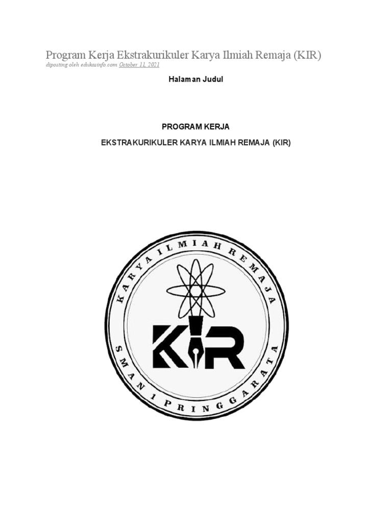 Program Kerja Kir | PDF