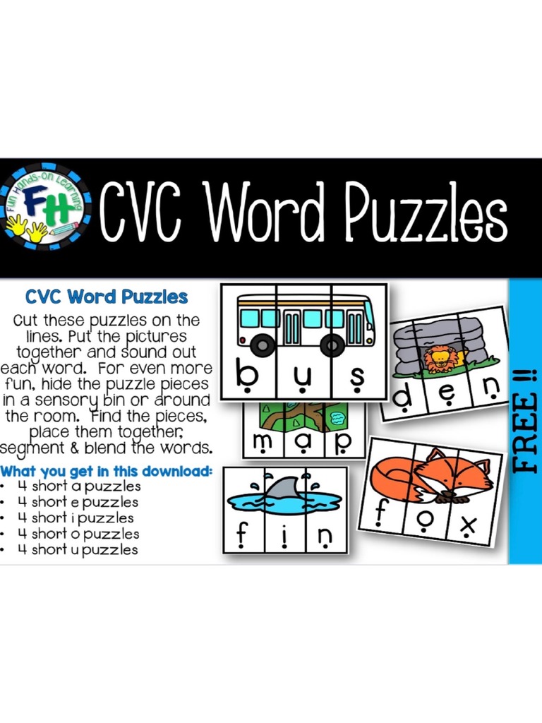 CVC Word Puzzles | PDF