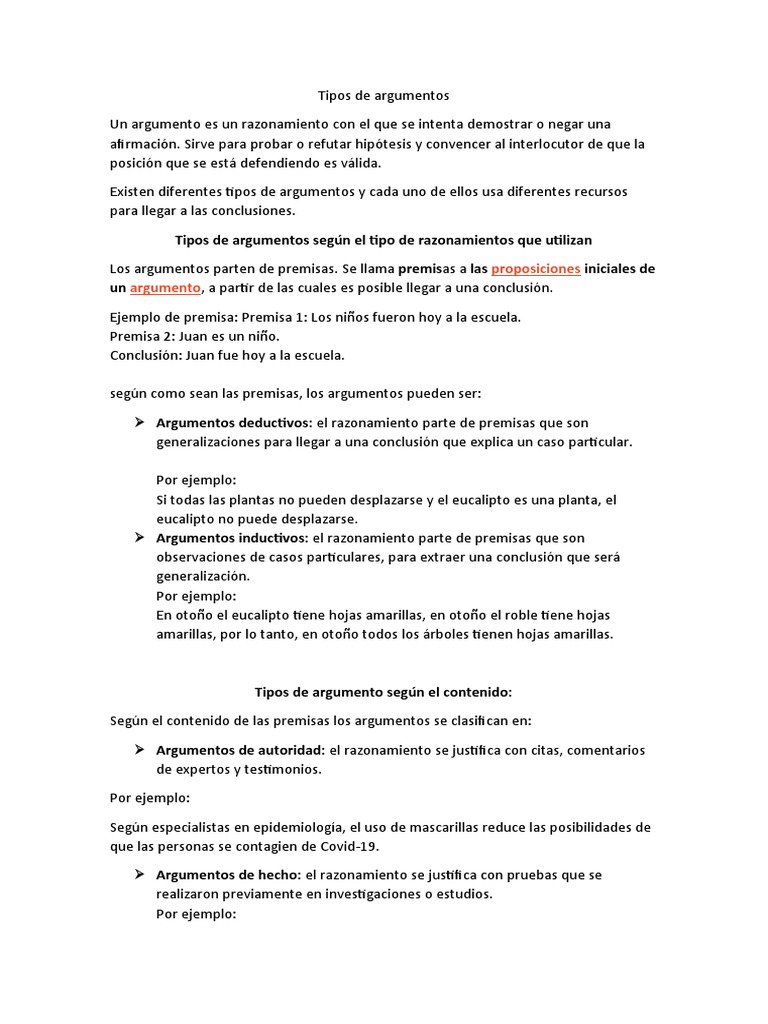 Tipos de Argumentos | PDF