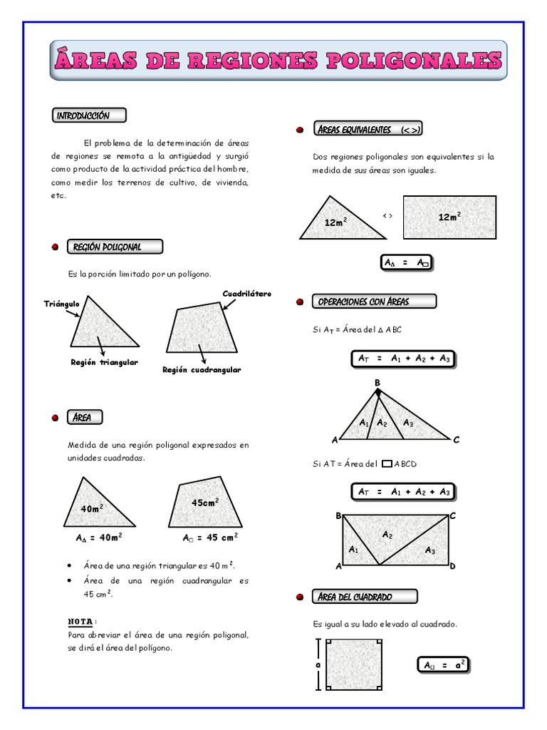 Áreas de regiones poligonales - 3ro (1) | PDF