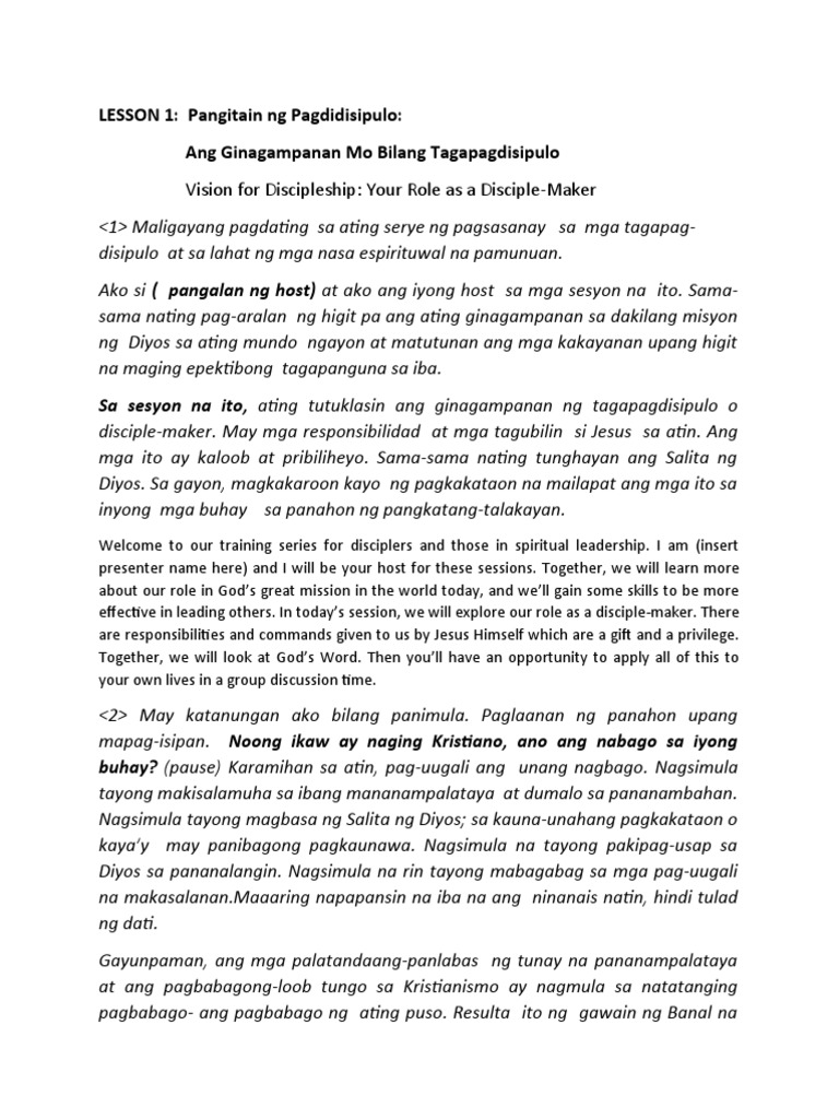 LE Tagalog Lesson 1 | PDF