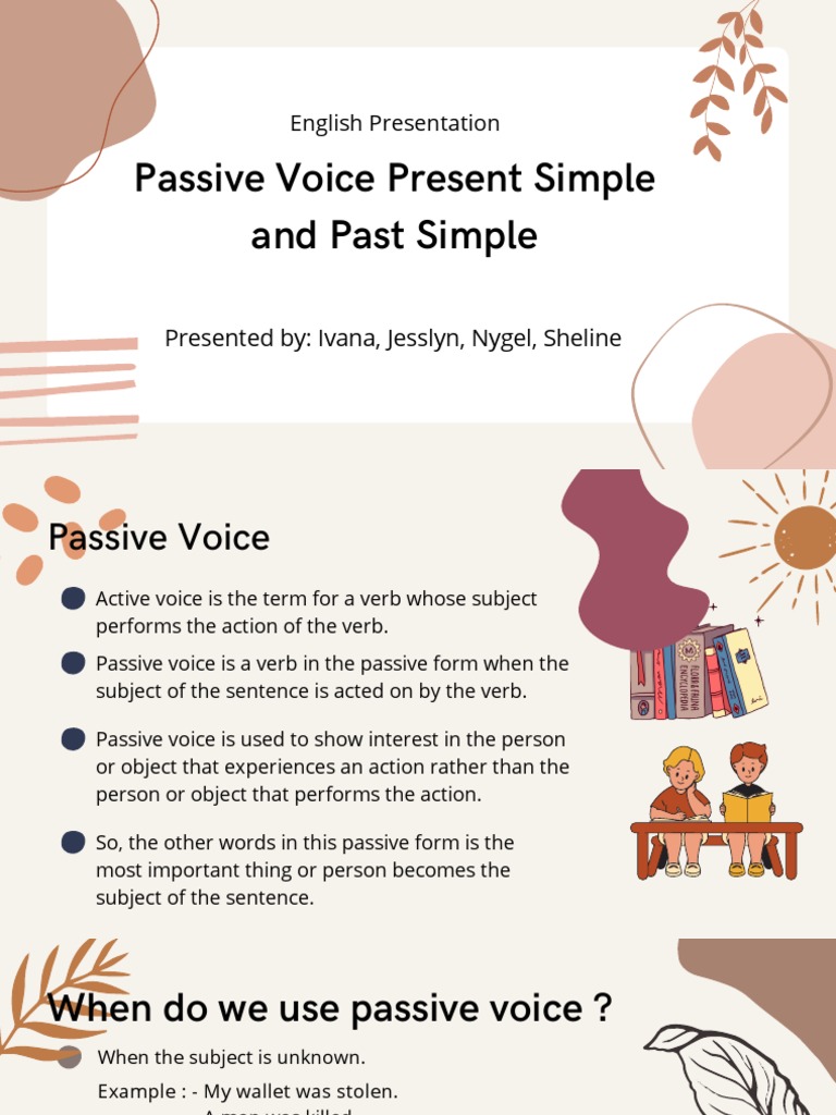 Passive Voice Presentation | PDF | Verb | Subject (Grammar)