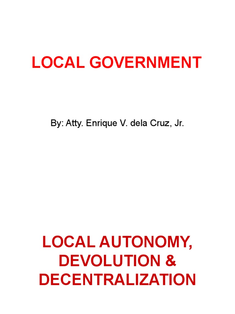 MCLE Lecture On LOCAL GOVERNMENT | PDF