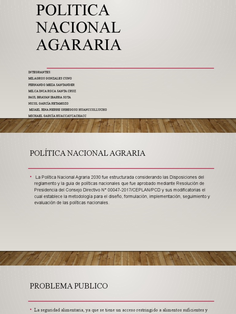 Politica Nacional Agararia | PDF