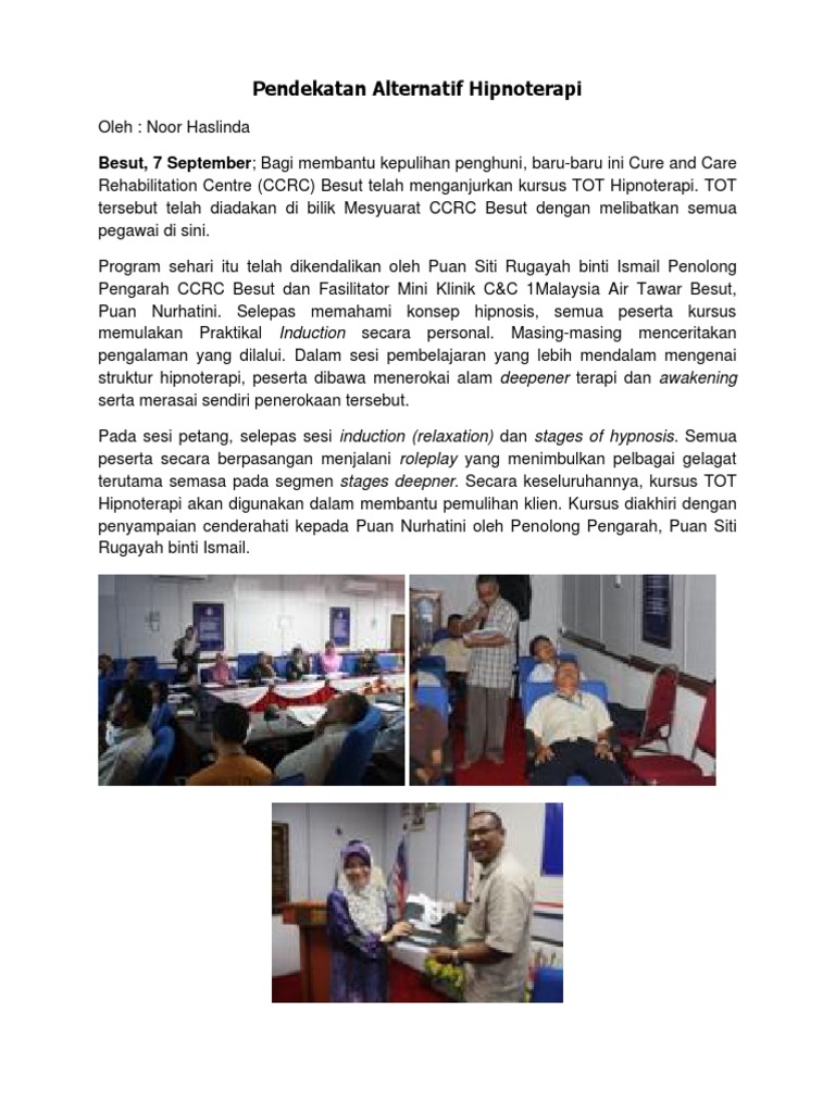 Pendekatan Alternatif Hipnoterapi | PDF