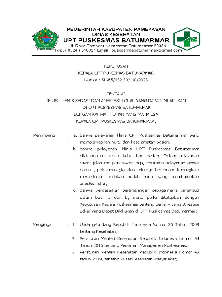 Jenis - Jenis Sedasi Dan Anestesi Lokal Yang Dapat Dilakukan | PDF