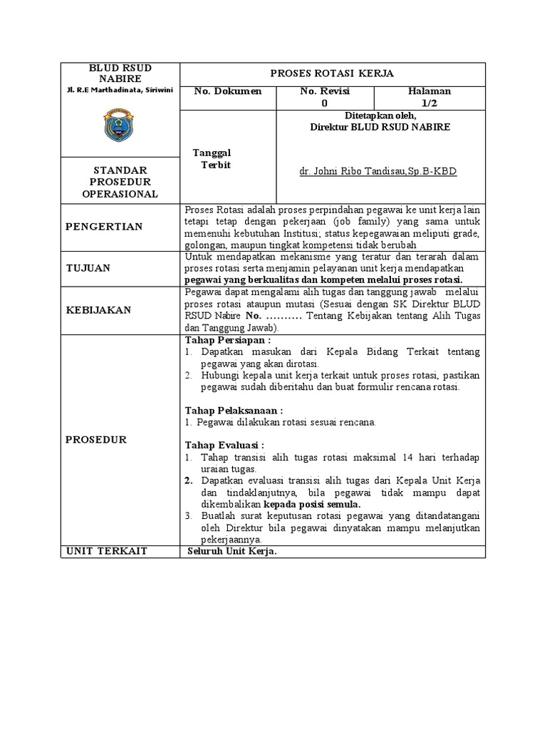 SPO Alih+tugas+-Rotasi | PDF
