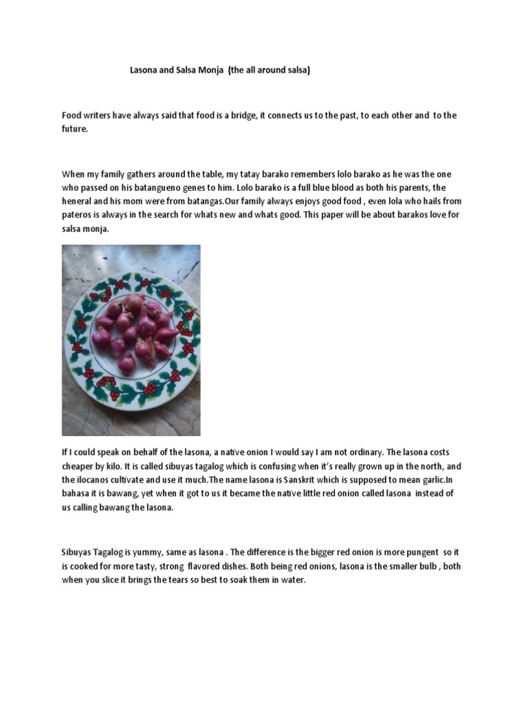 Lasona and Salsa Monja | PDF | Onion | Shallot