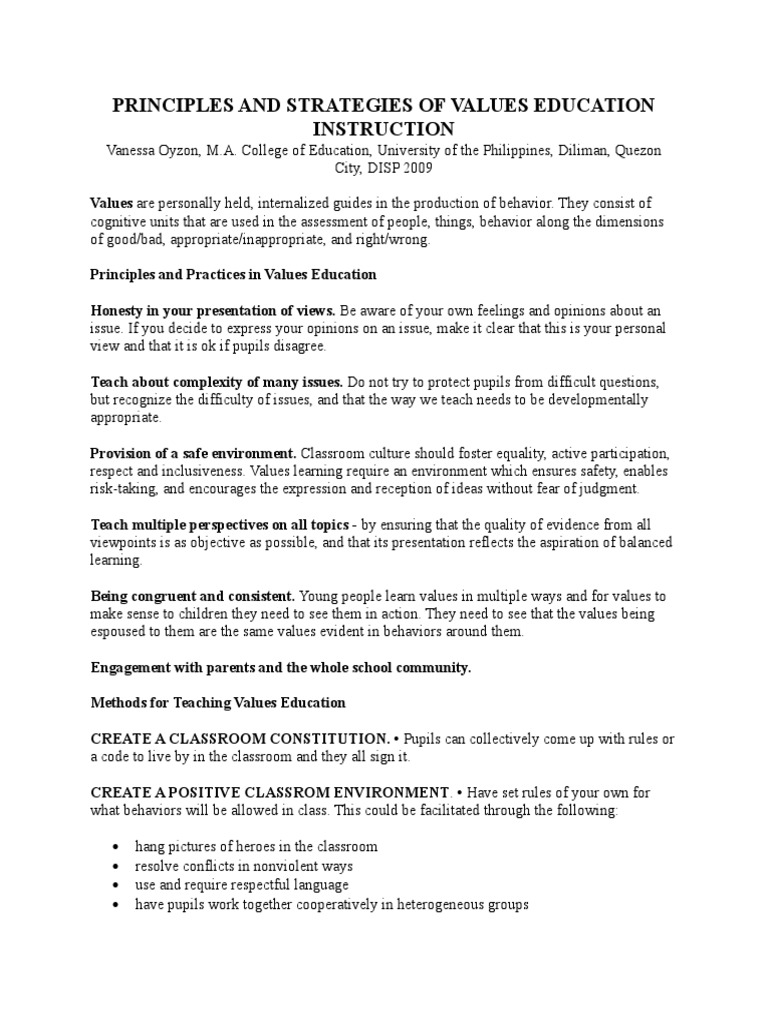 Principles and Stratigies of Val. Ed | PDF | Teaching Method ...