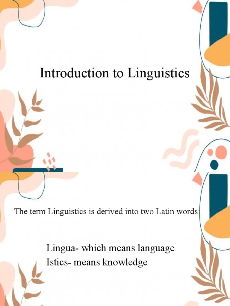 Introduction To Linguistics | PDF