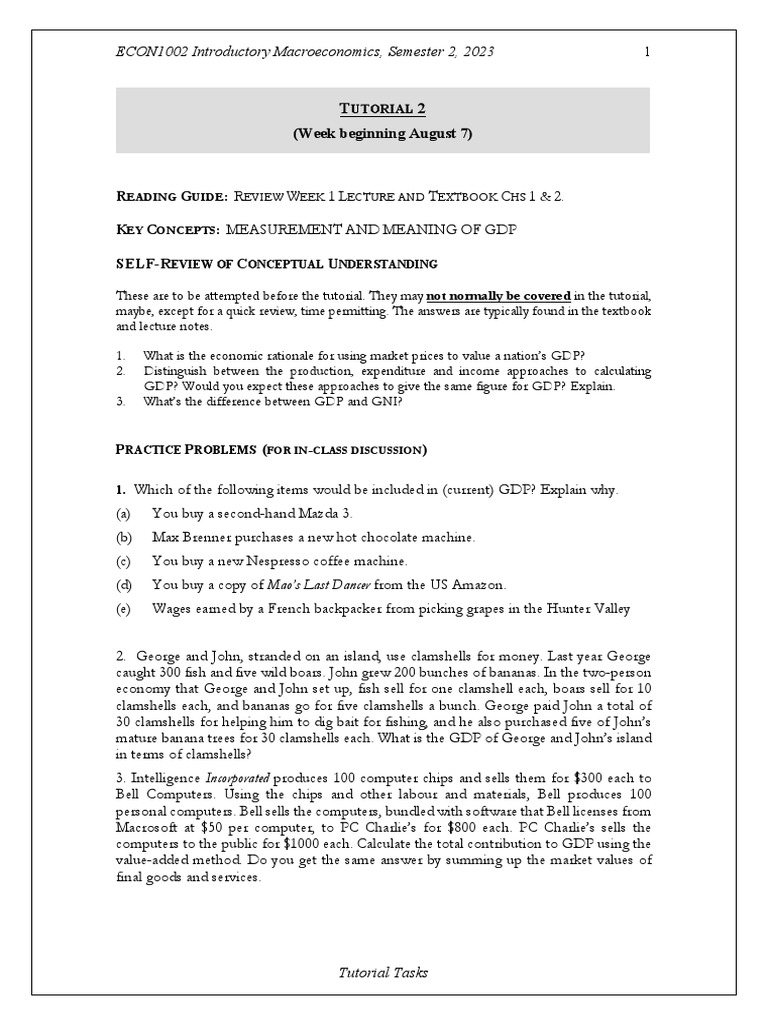 Tutorial Week 2 | PDF