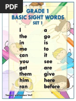 Basic Sight Words Grade 4 | PDF