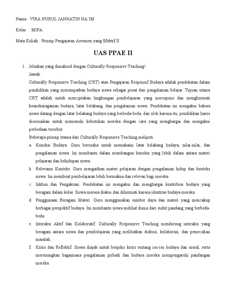 Uas Ppae 2 Real | PDF