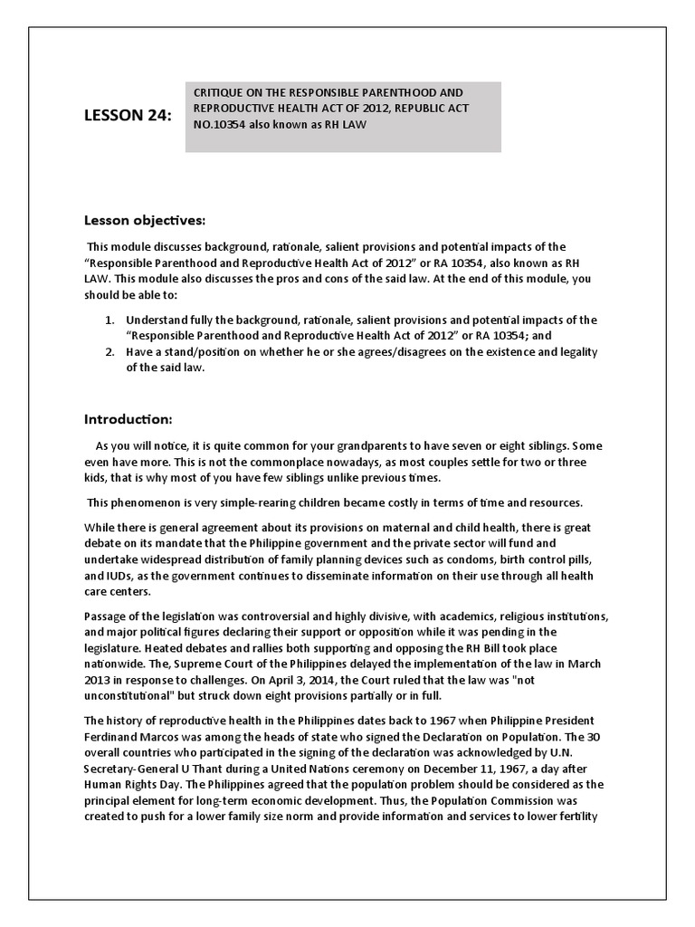 Gen - Soc Lesson 24 | PDF
