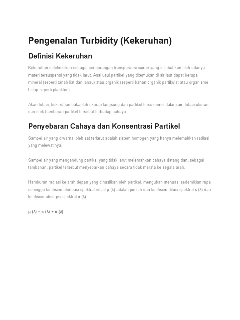 Pengenalan Turbidity | PDF