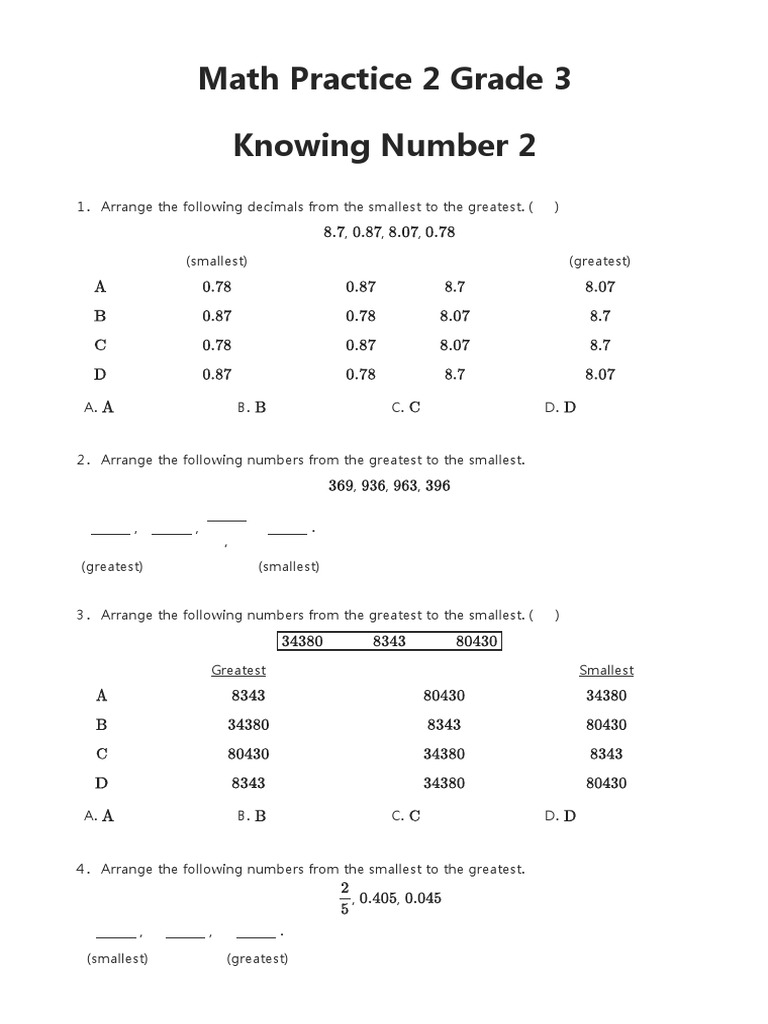 Math Practice 2 Grade 3 | PDF
