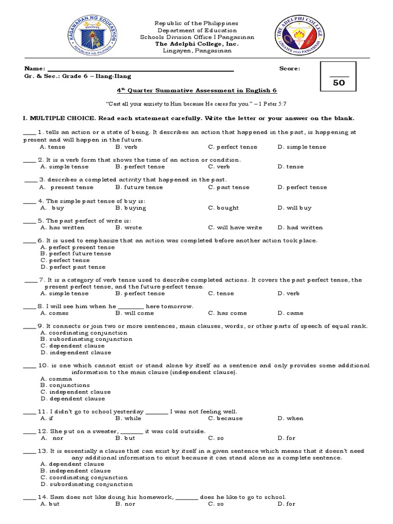 4th SA in ENG6 | PDF