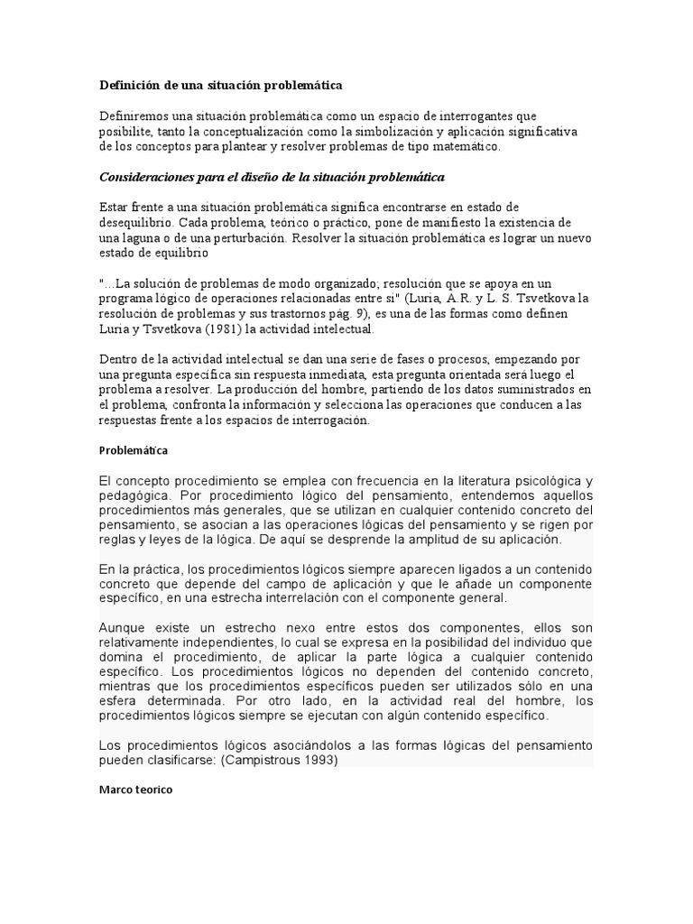 Definición de Una Situación Problemática | PDF | Filosofía | Ciencia y ...