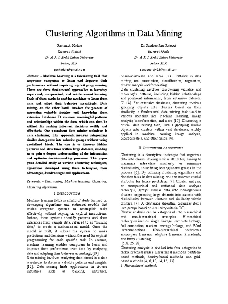 Gautam A. Kudale | PDF | Cluster Analysis | Machine Learning