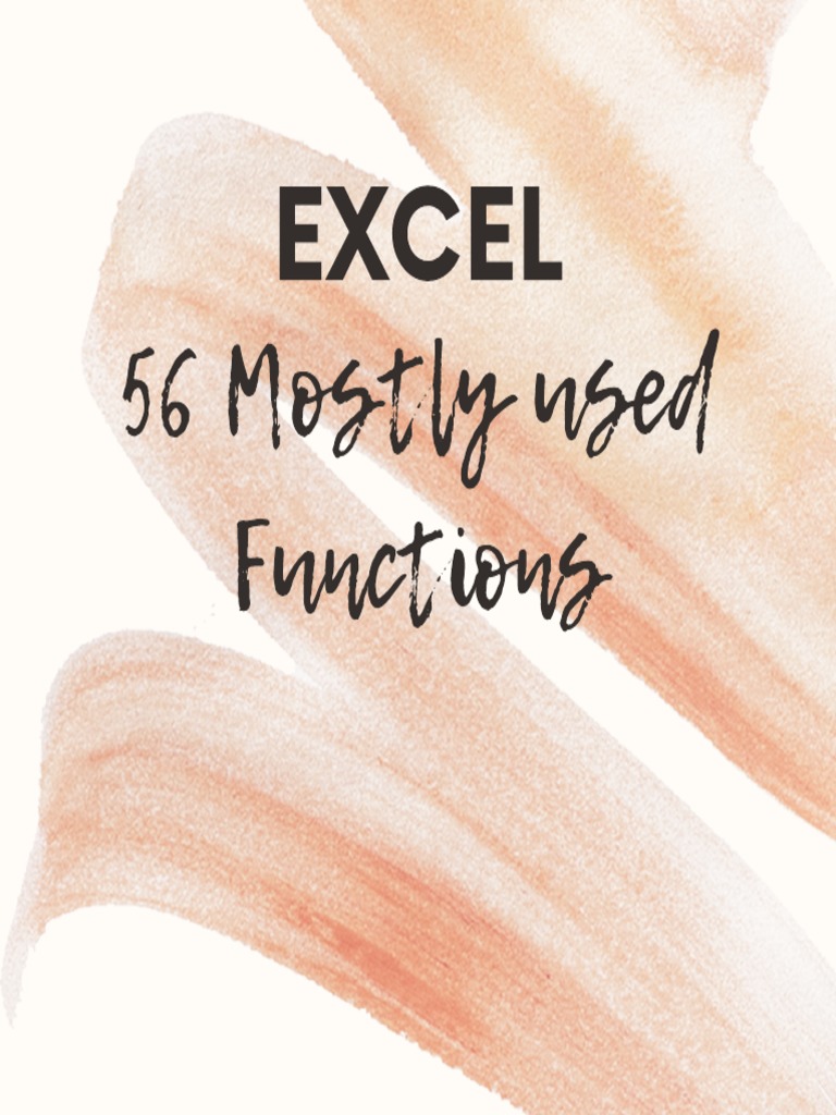 Excel 56 Mostly Used Functions | PDF