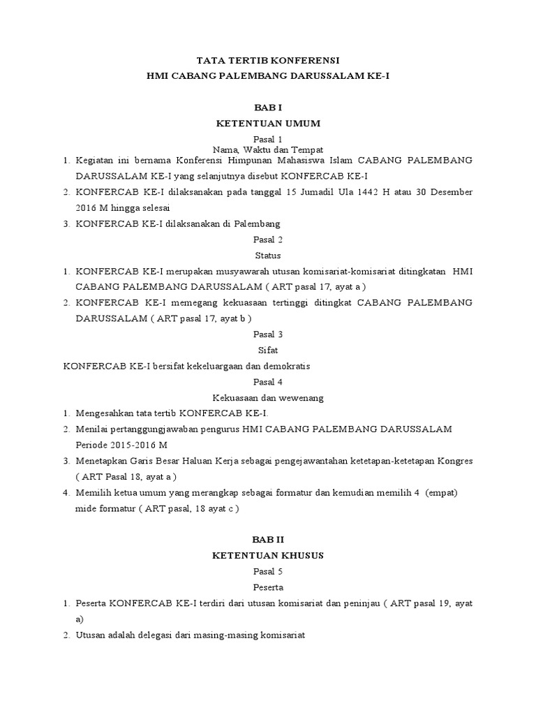 Tartib Konfercab | PDF