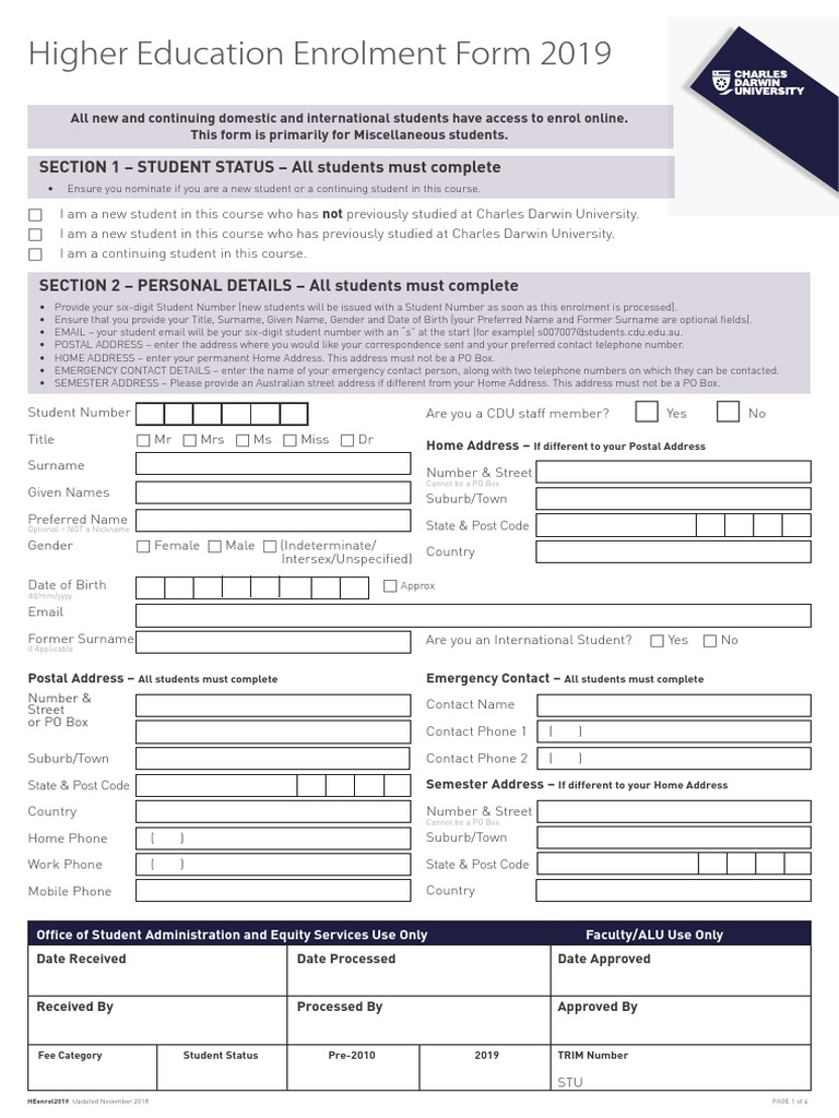 CDU Application With Declaration Form | PDF