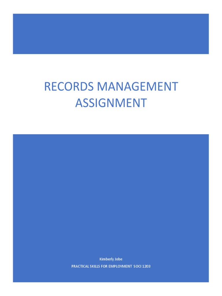 Records Management Assignment | PDF Records Management Assignment | PDF