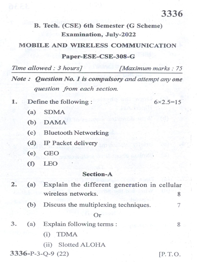 2022 G Mobile and Wireless Communication | PDF