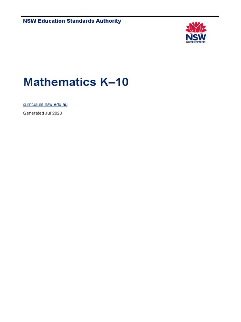 NESA - Mathematics - K - 10 - 2022 (ES1, S1, S2, S3, S4, S5, S6, LS) | PDF | Mathematics | Numbers