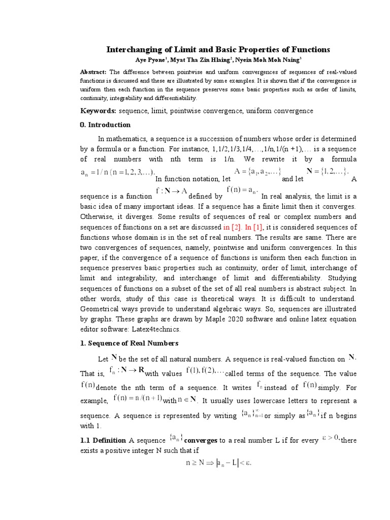 Limit Interchange in Function Sequences | PDF | Limit (Mathematics ...