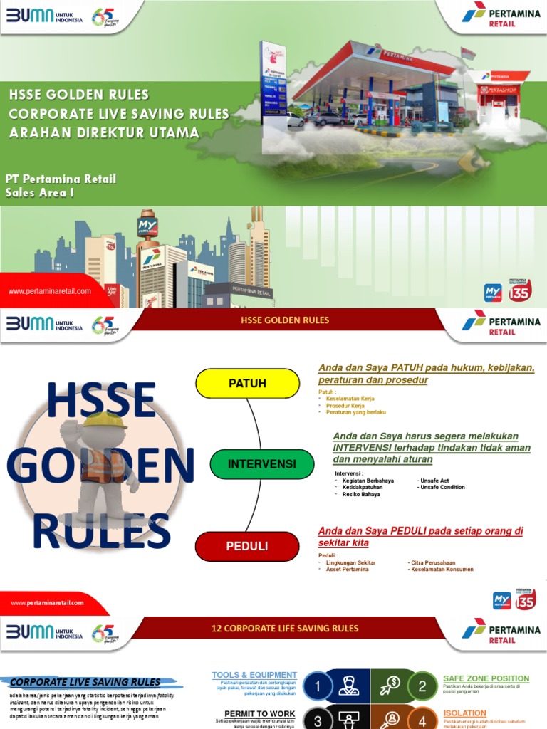 HSSE Golden Rules, Life Saving Rules, Dan Arahan Dirut | PDF