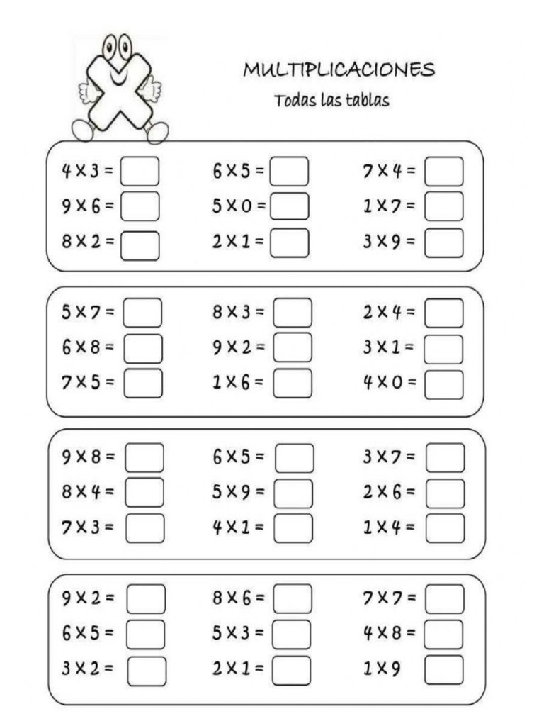 Multiplicación de Una Cifra | PDF