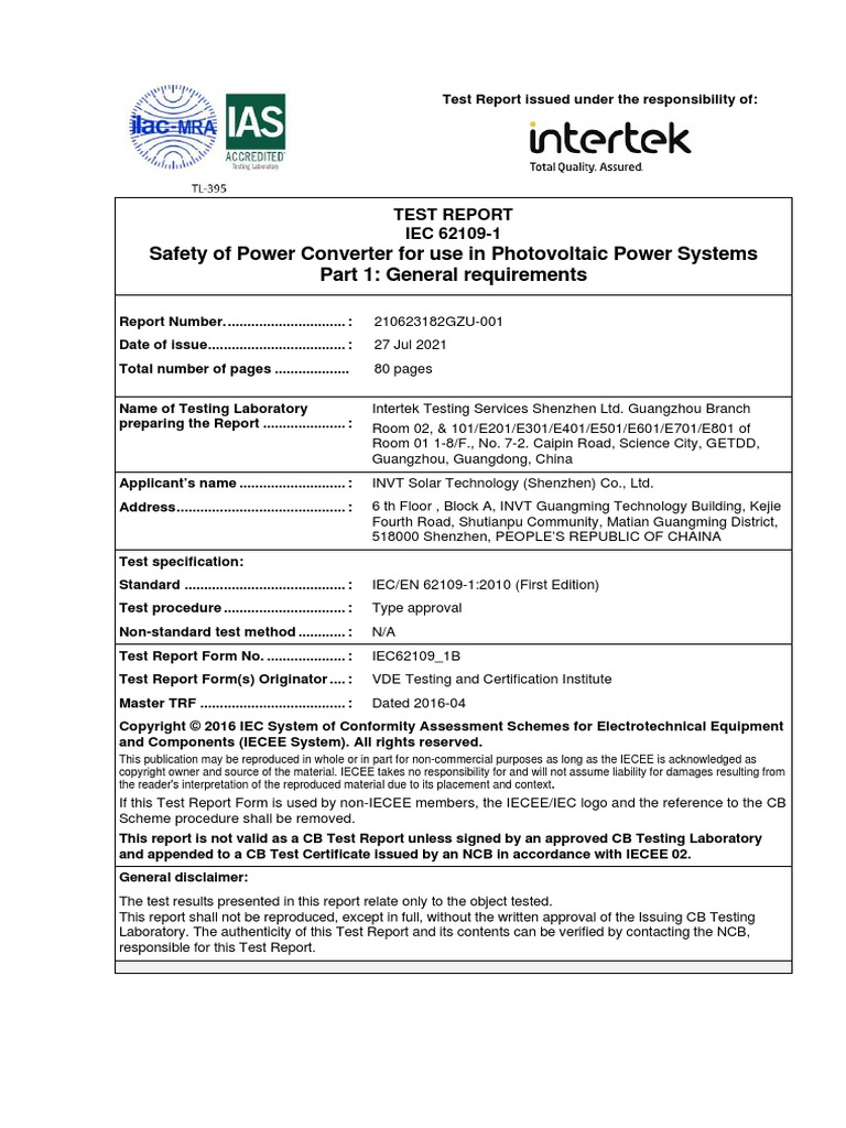 210623182GZU-001_IEC 62109-1_Security | PDF